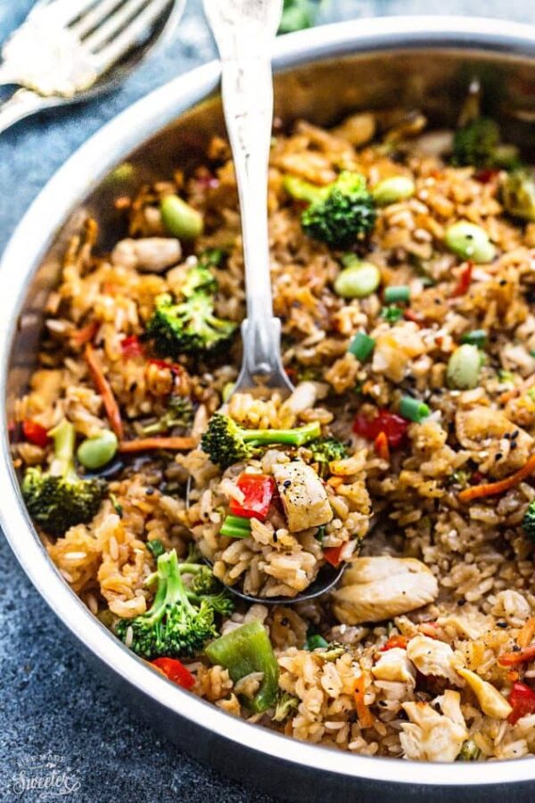 One Pot Teriyaki Rice with Chicken & Vegetables + Video (+Instant Pot)